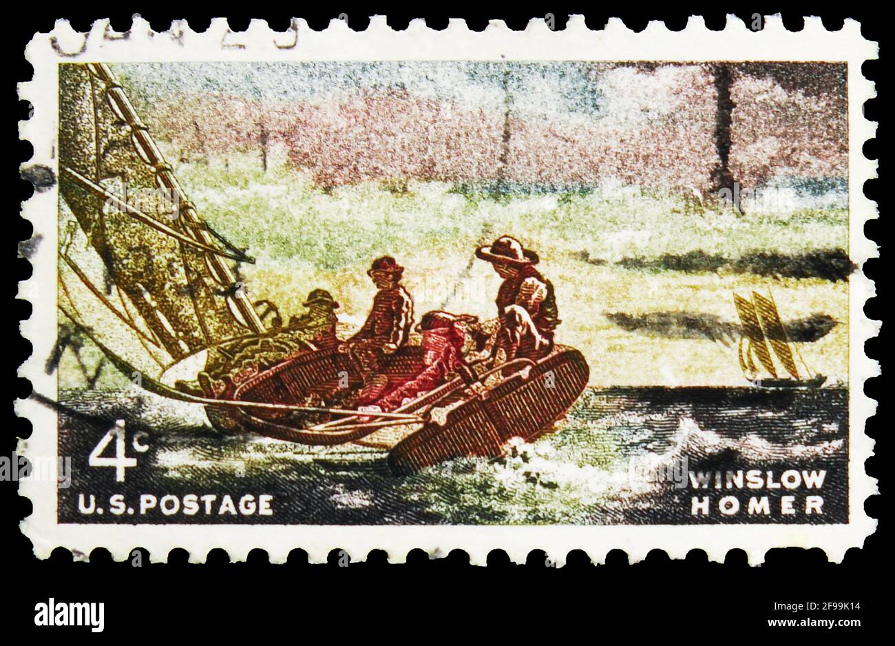 MOSCOW, RUSSIA - NOVEMBER 4, 2019: Postage stamp printed in United ...