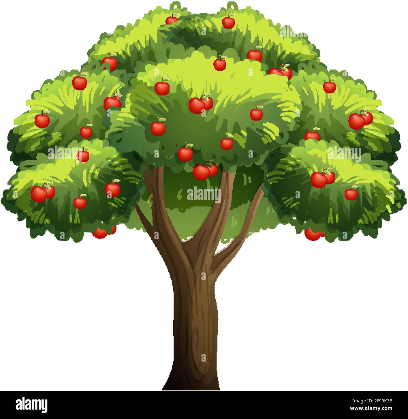 Apple tree isolated on white background illustration Stock Vector Image ...