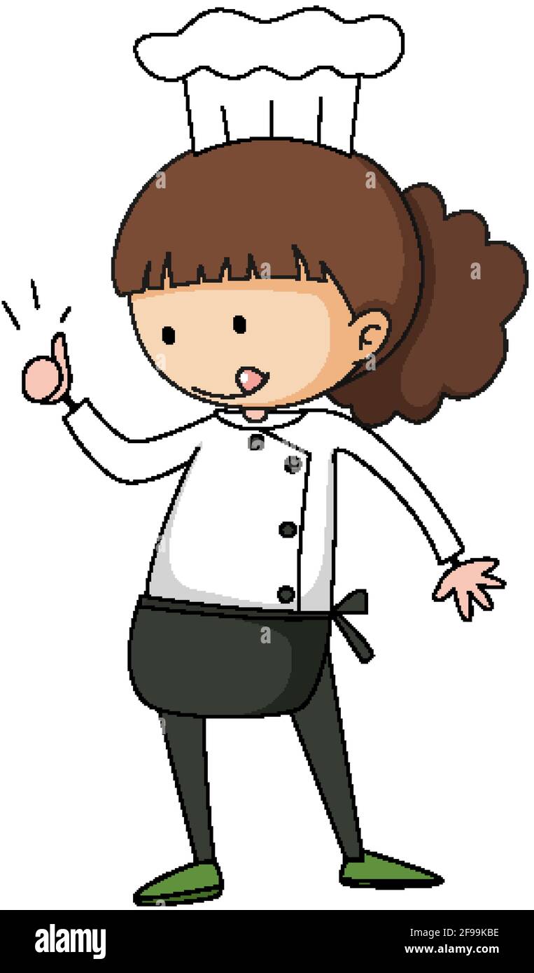 Little chef cartoon character isolated illustration Stock Vector Image ...