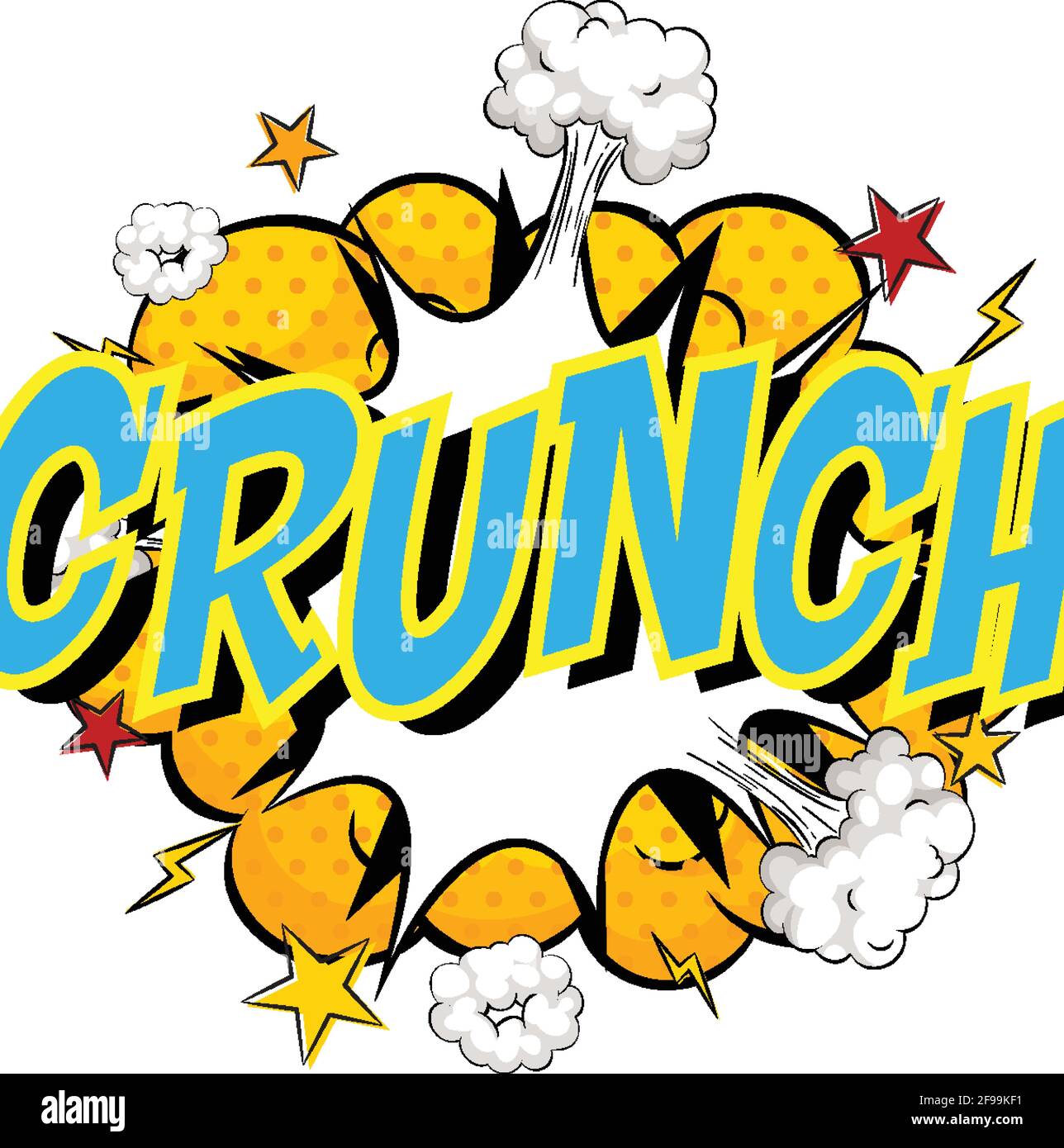 Word Crunch on comic cloud explosion background illustration Stock ...