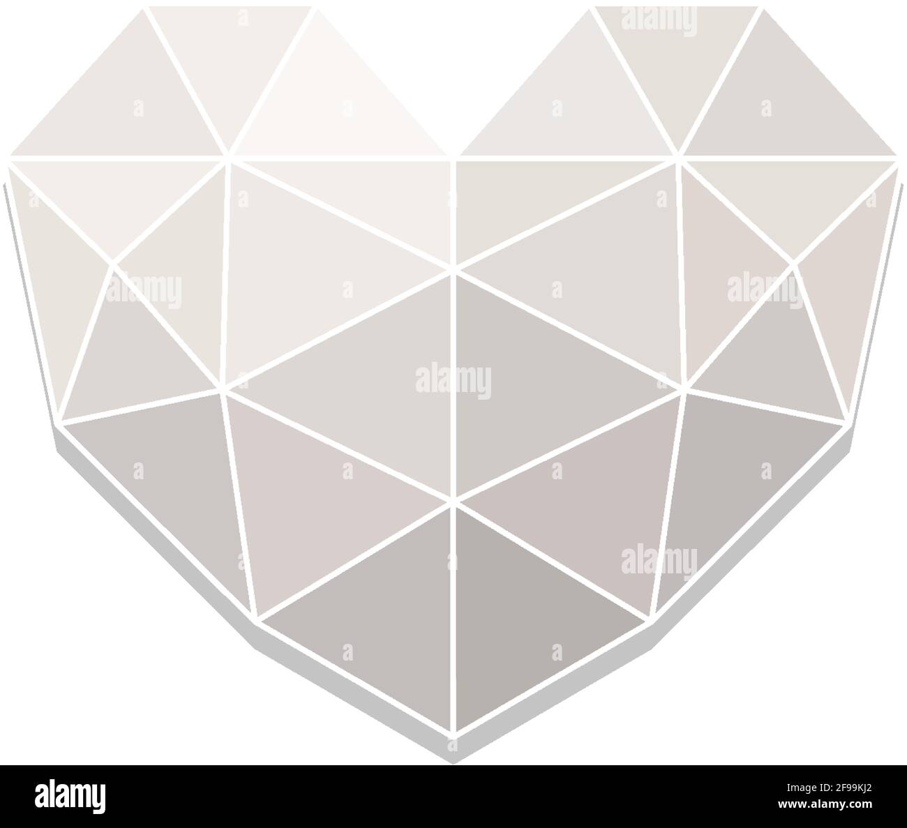 White geometric heart isolated illustration Stock Vector Image & Art ...