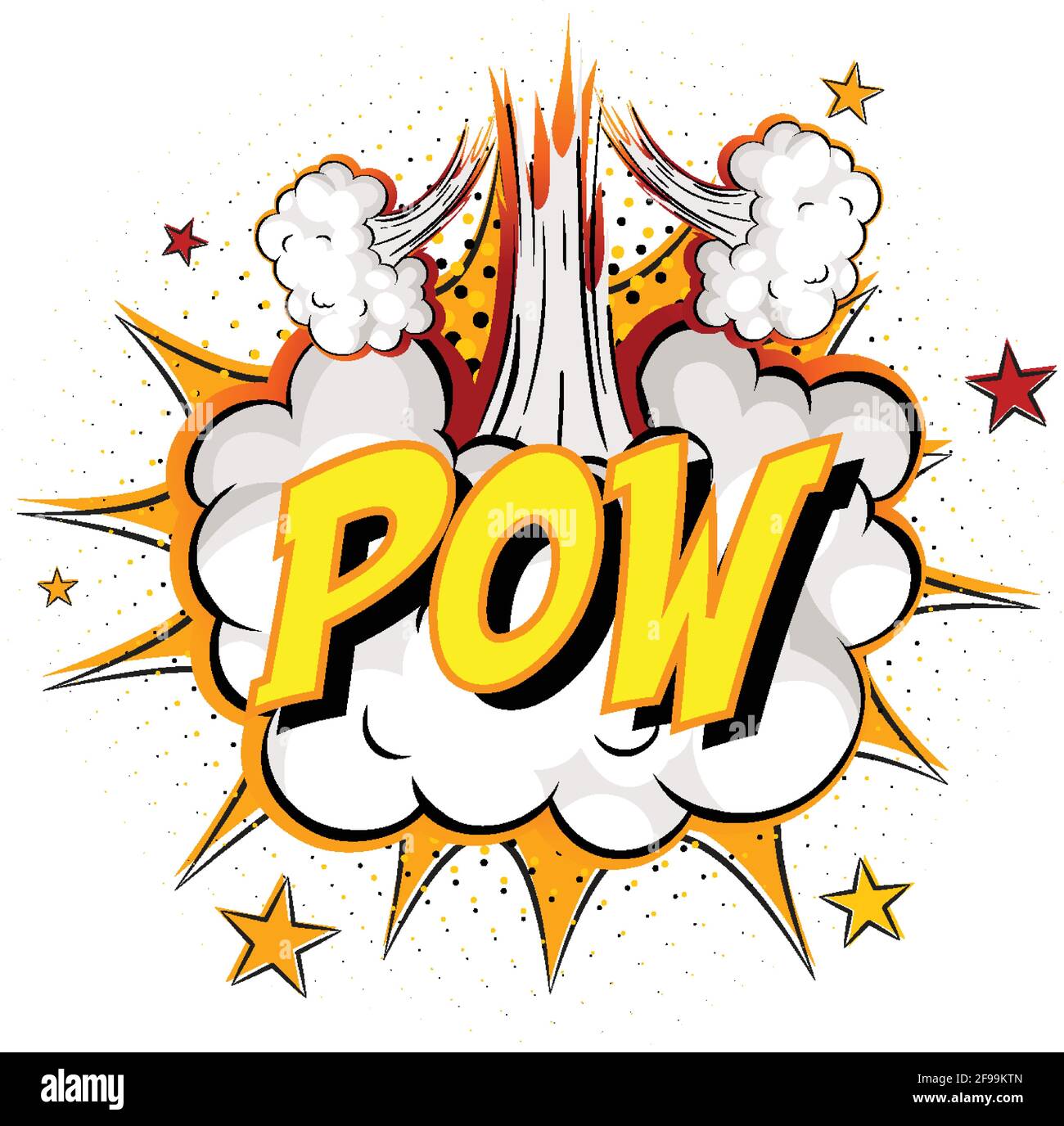 Word Pow on comic cloud explosion background illustration Stock Vector ...