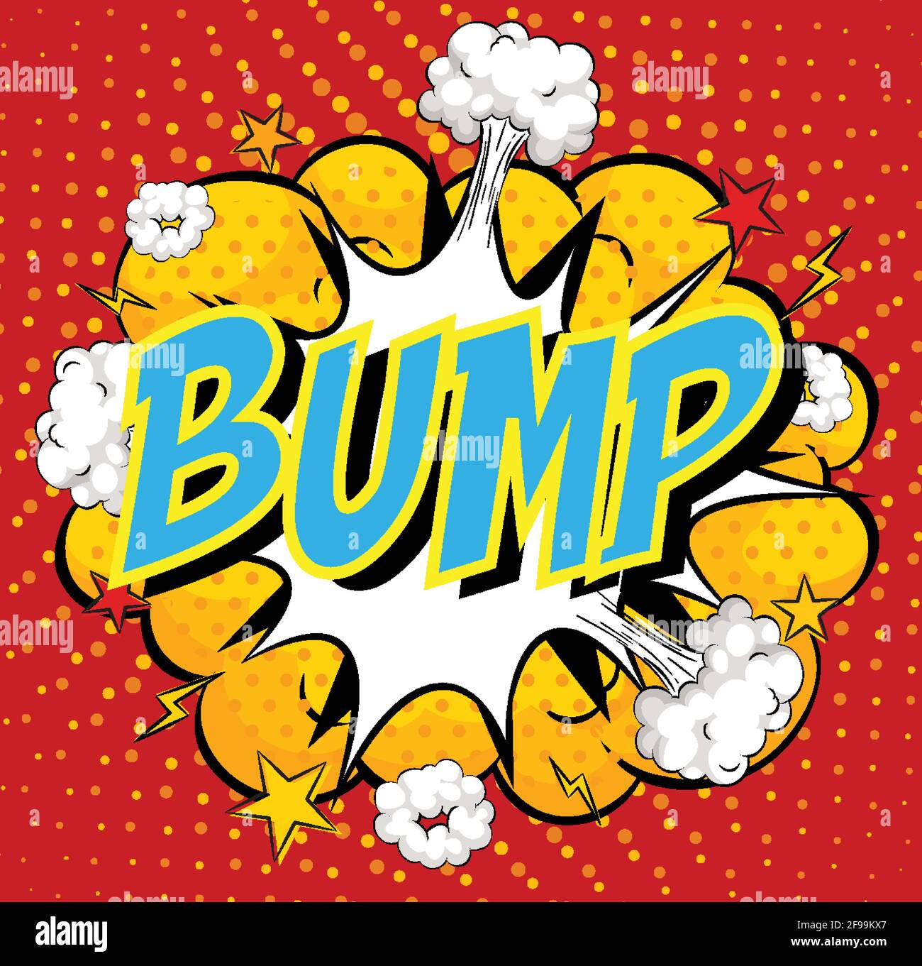 Word Bump on comic cloud explosion background illustration Stock Vector ...