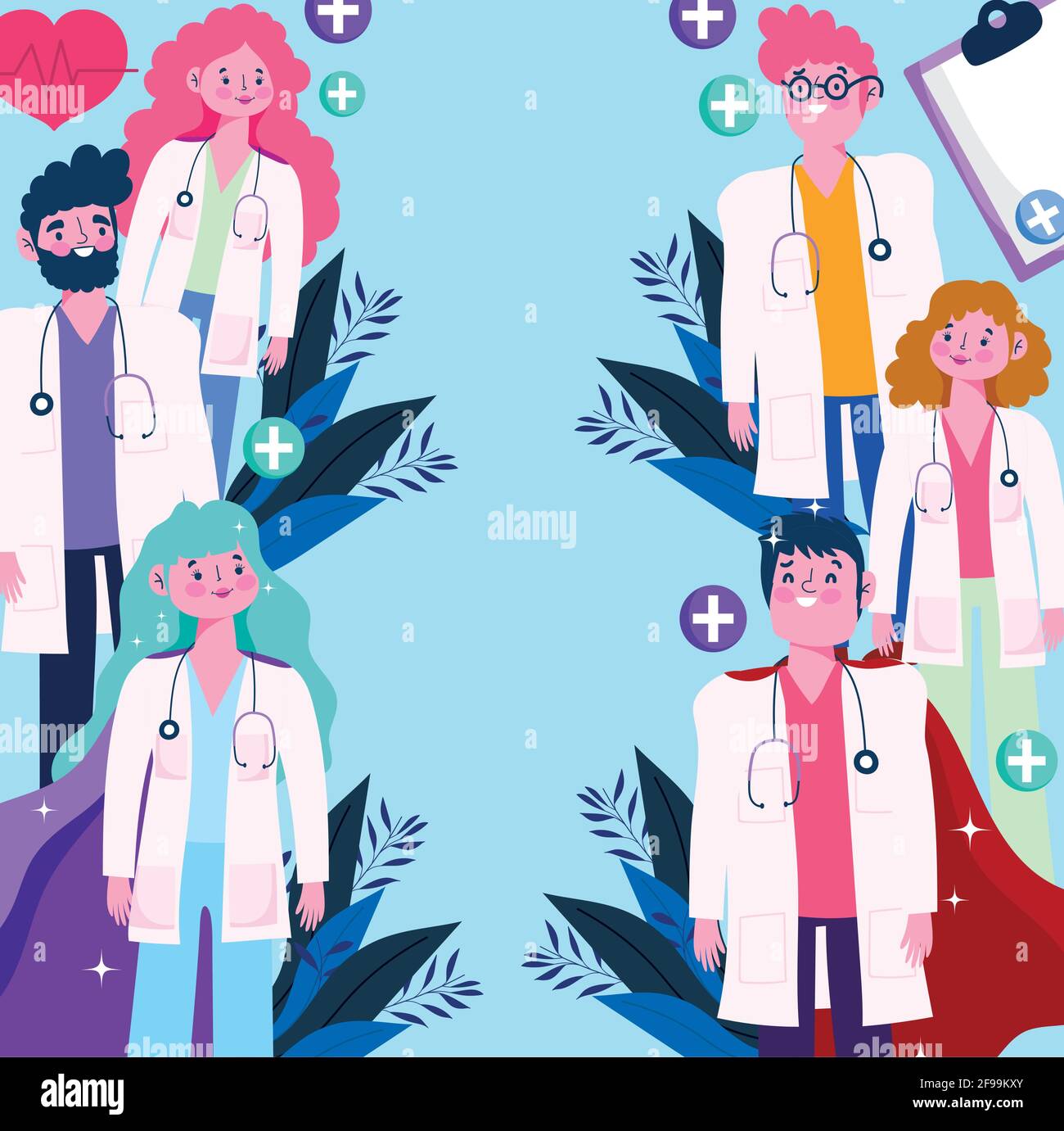 superhero physicians cartoon with cloaks Stock Vector Image & Art - Alamy