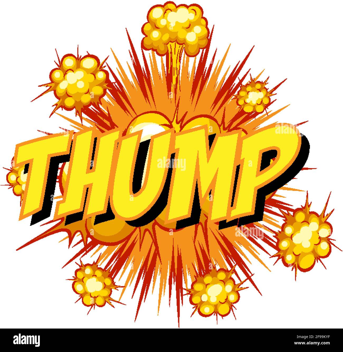 THUMP wording comic speech bubble on burst illustration Stock Vector ...