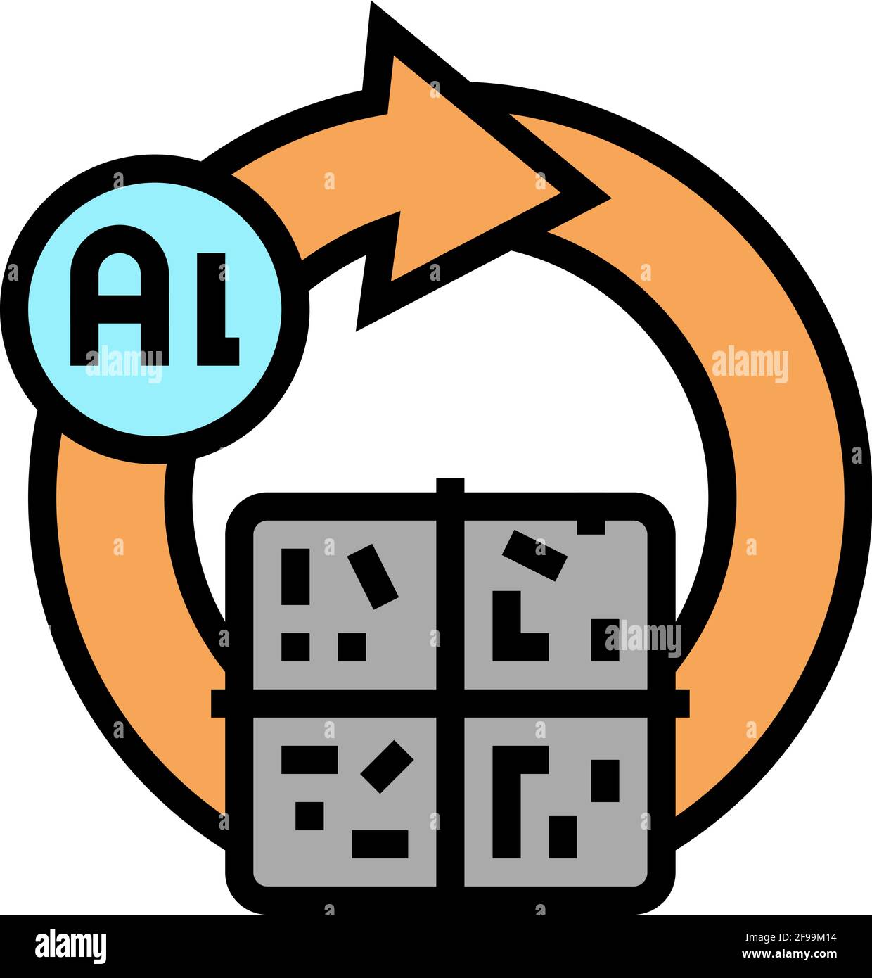 recycling aluminium production color icon vector illustration Stock ...