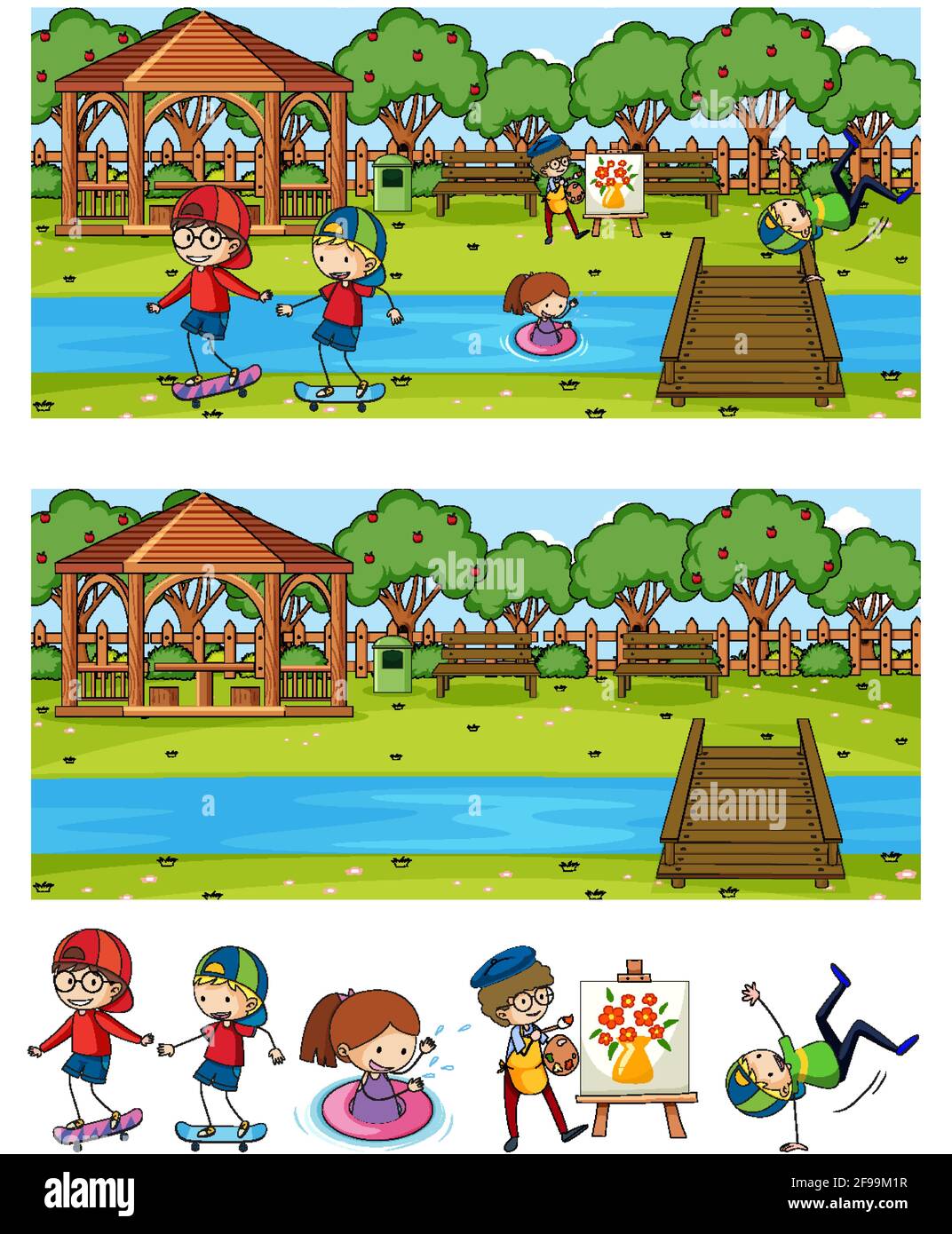 Simple Park Drawing For Kids