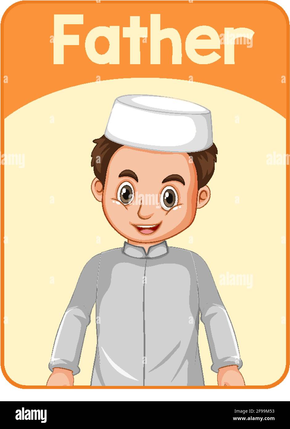 Educational English word card of father illustration Stock Vector Image ...