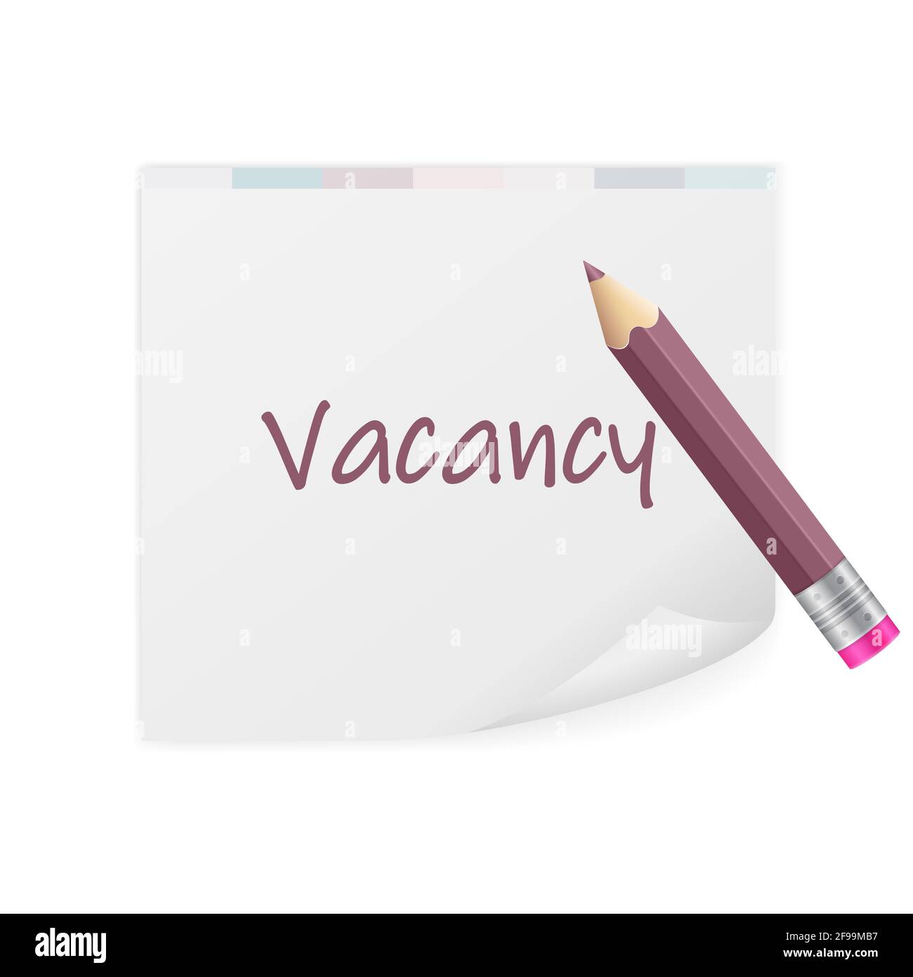 Notepad vacancy text on a white background. Vector illustration Stock ...