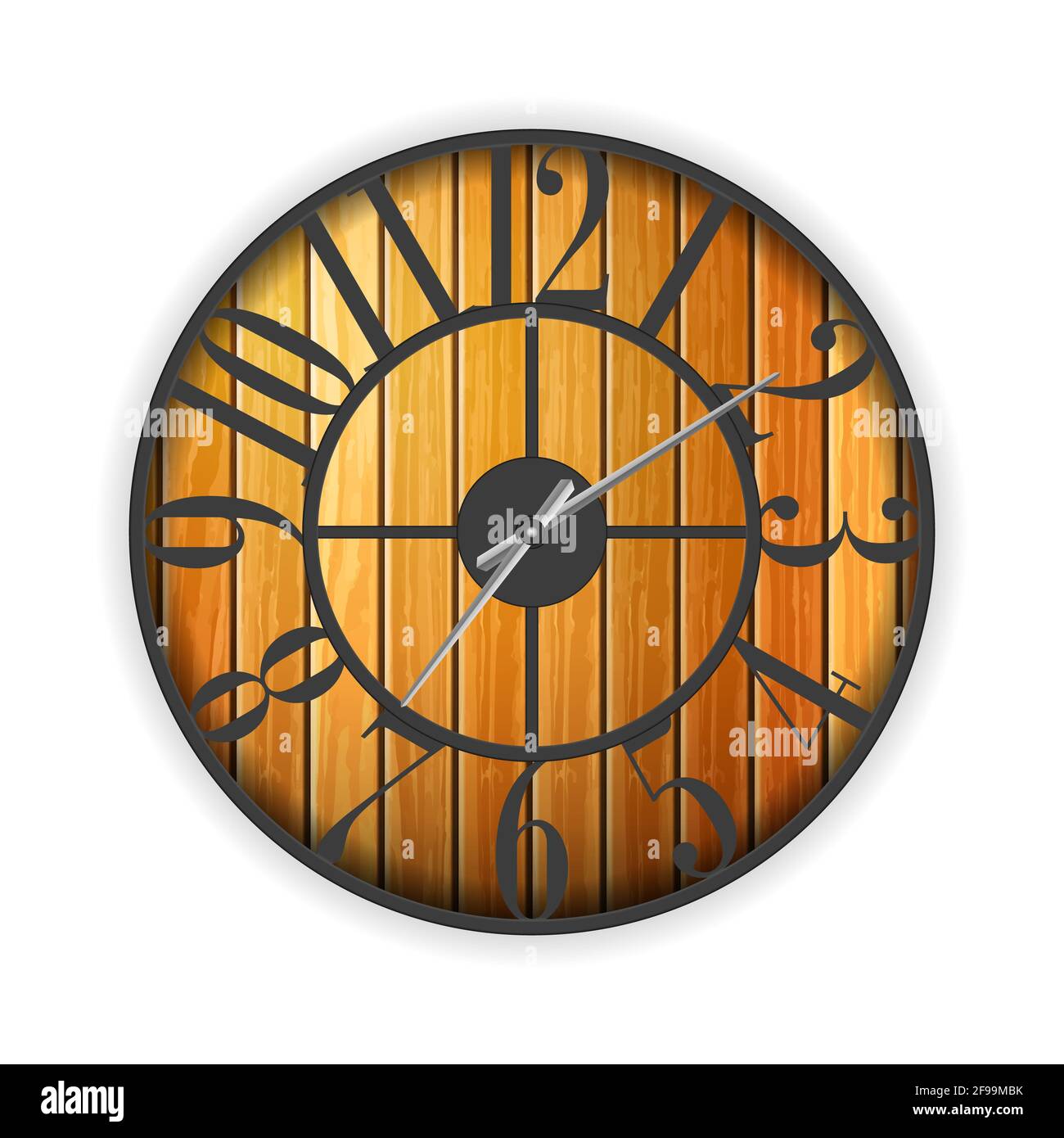 Wall clock on a white background. Vector illustration Stock Photo - Alamy