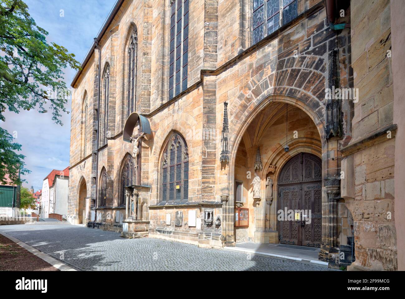 St Martin's Church, portal, entrance, facade, Amberg, Upper Palatinate ...