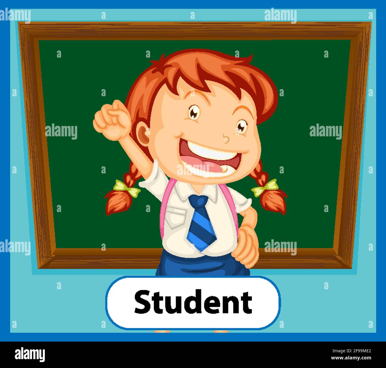 Educational English word card of student illustration Stock Vector ...