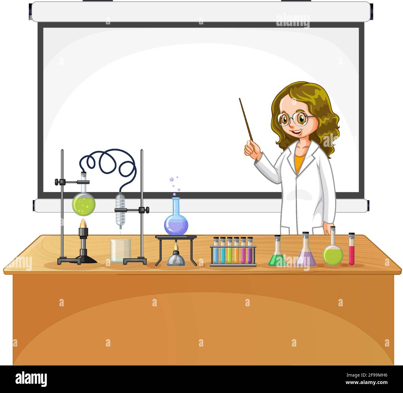 Researcher experiment in the laboratory illustration Stock Vector Image ...