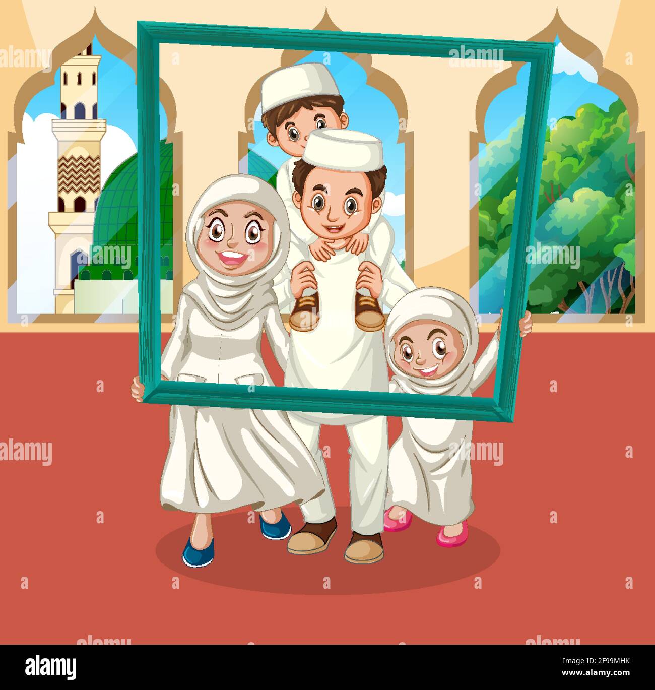 Happy muslim cartoon character illustration Stock Vector Image & Art ...