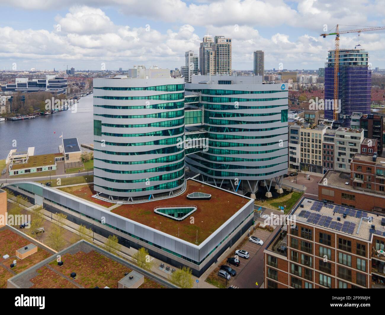 Aerial view of Amsterdam's modern buildings,Netherlands Stock Photo - Alamy