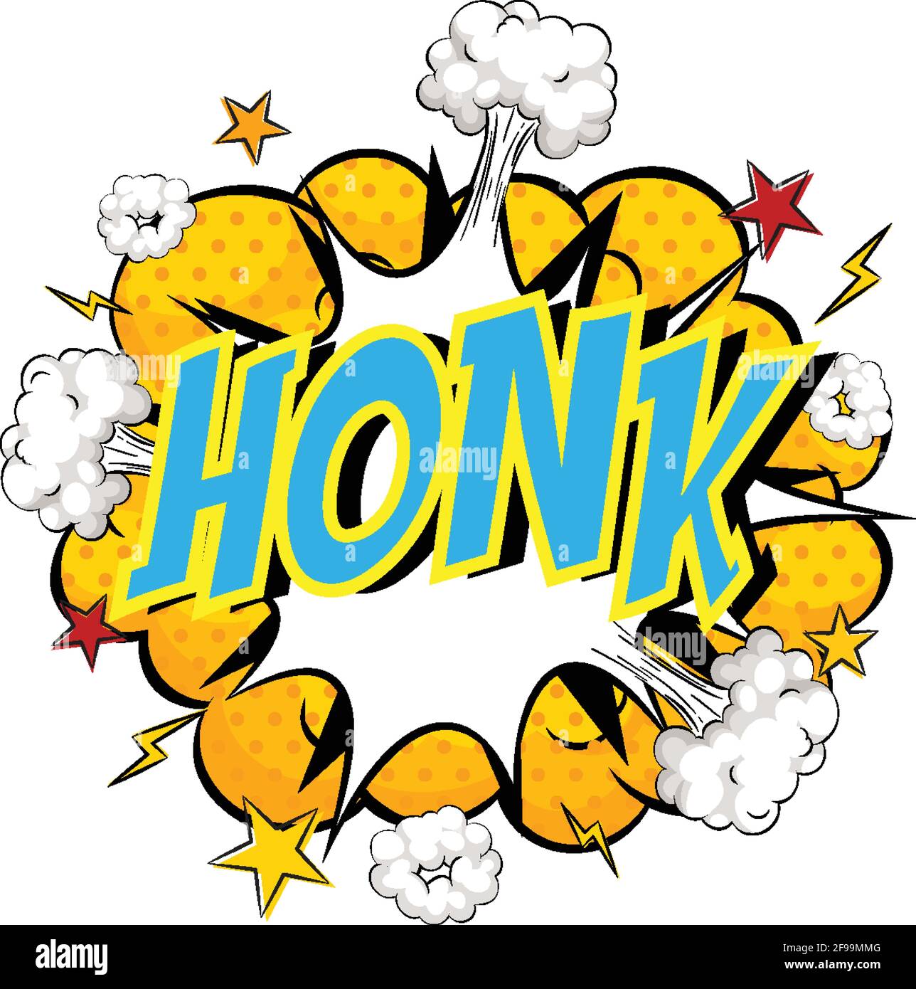 Word Honk on comic cloud explosion background illustration Stock Vector ...