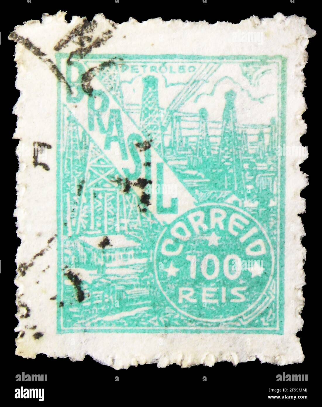 MOSCOW, RUSSIA - NOVEMBER 4, 2019: Postage stamp printed in Brazil ...