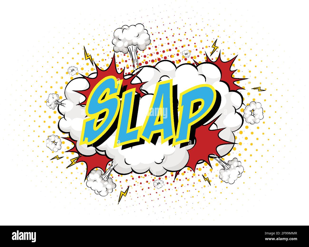 Word Slap on comic cloud explosion background illustration Stock Vector ...