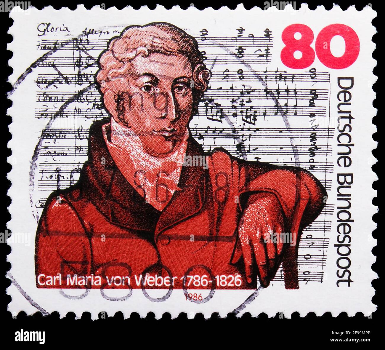 MOSCOW, RUSSIA - NOVEMBER 4, 2019: Postage stamp printed in Germany ...