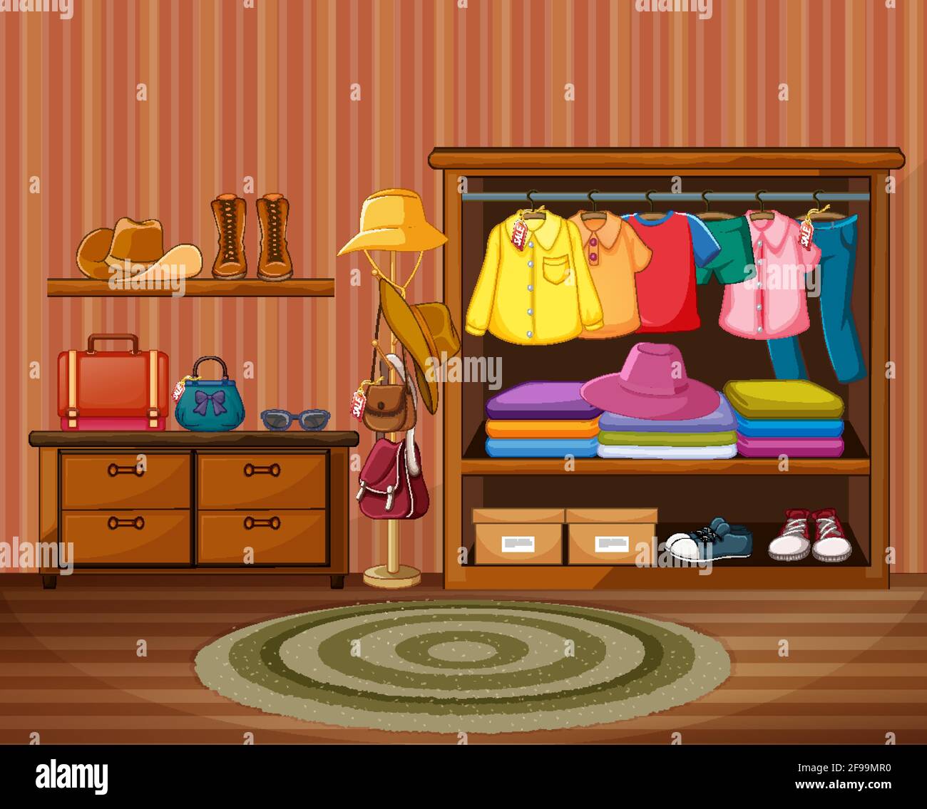 Interior design of dressing room illustration Stock Vector Image & Art ...