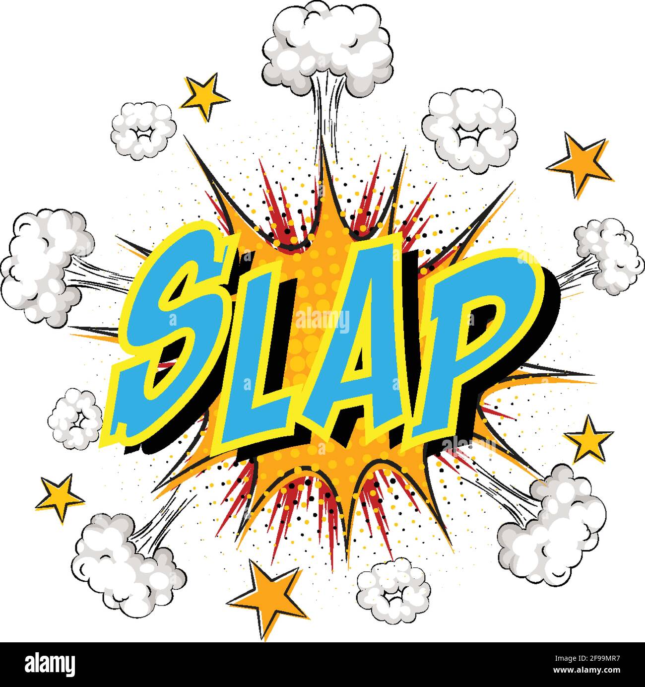 Word Slap on comic cloud explosion background illustration Stock Vector ...