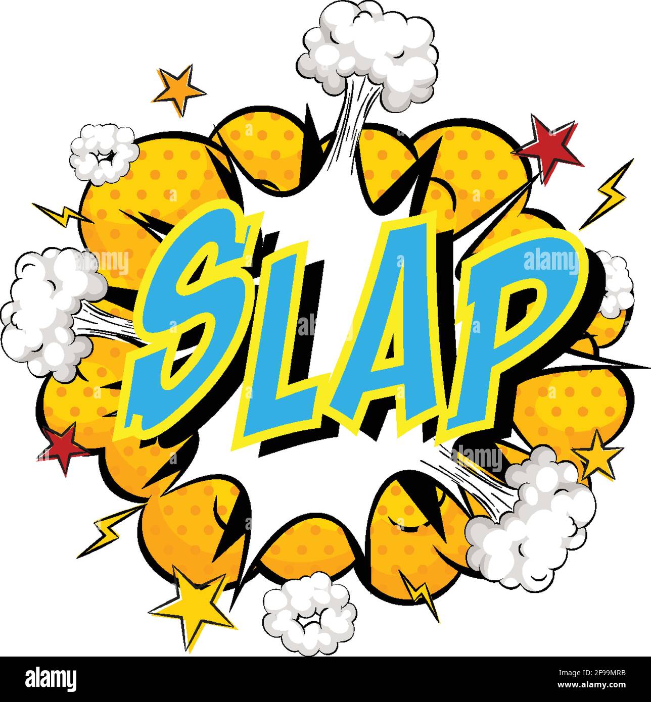 Word Slap on comic cloud explosion background illustration Stock Vector ...