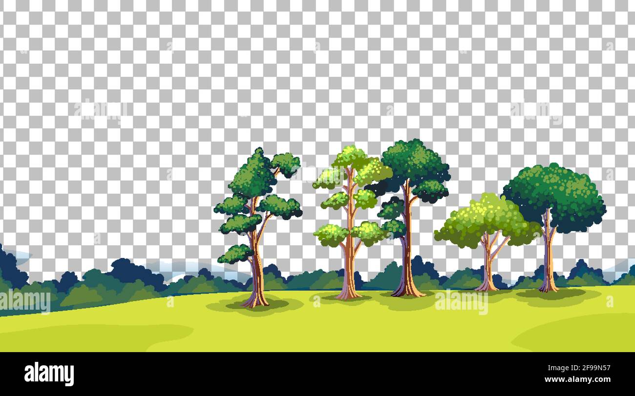 Blank nature scene landscape on transparent background illustration ...