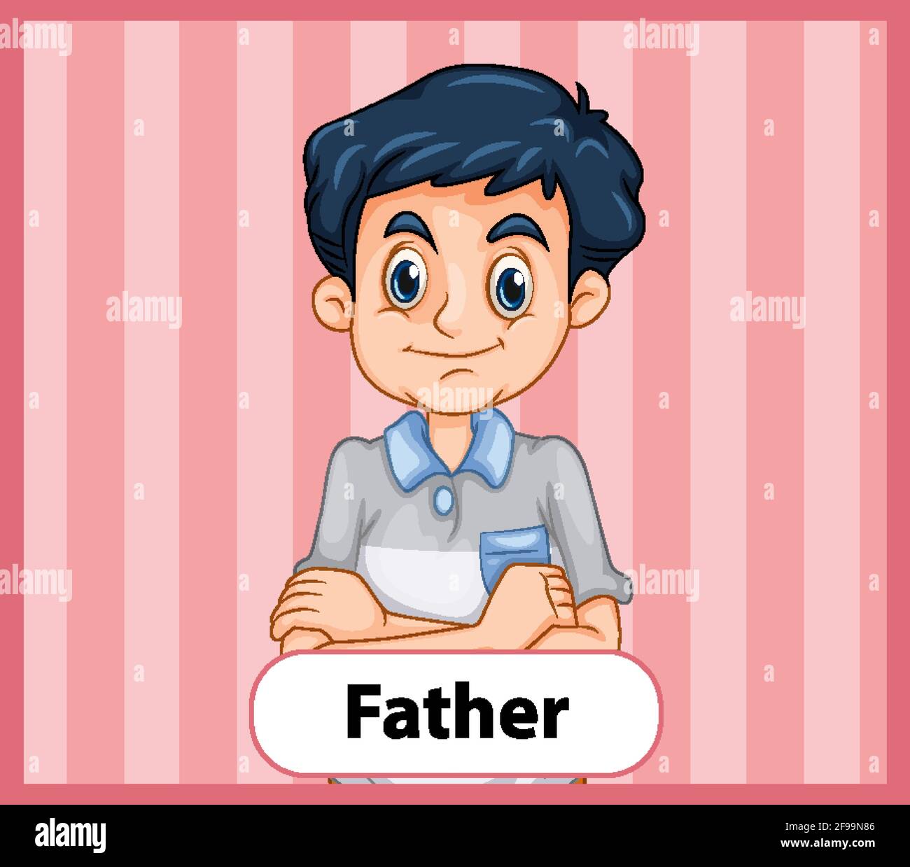 Educational English word card of father illustration Stock Vector Image ...