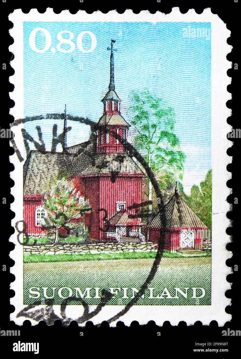 MOSCOW, RUSSIA - NOVEMBER 4, 2019: Postage stamp printed in Finland ...