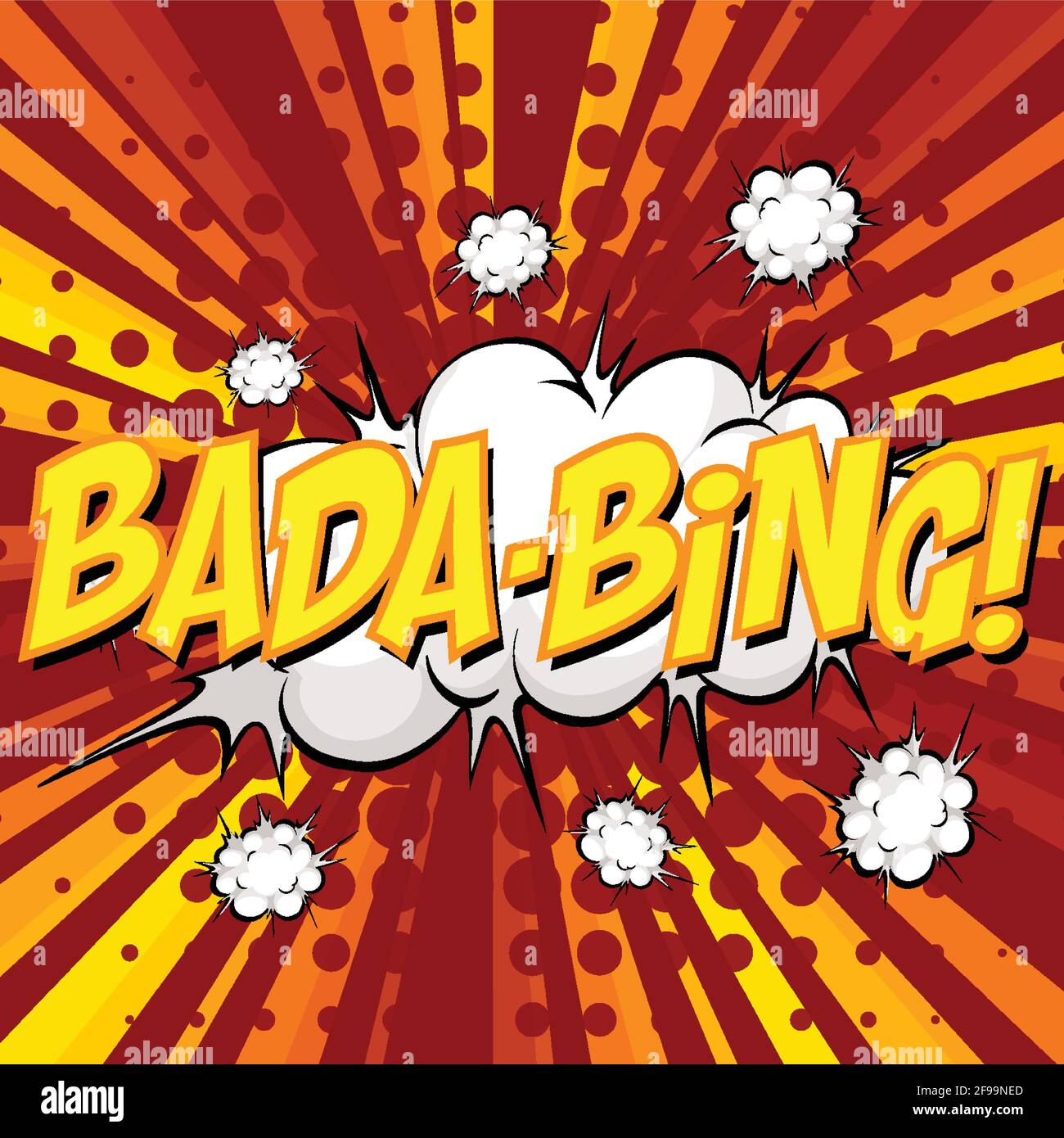 BADA-BING wording comic speech bubble on burst illustration Stock ...