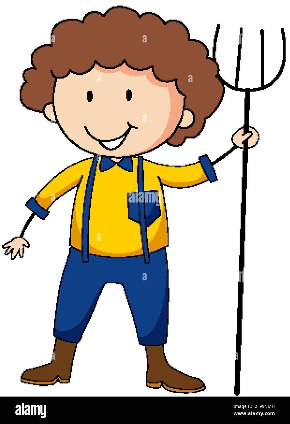 Farmer boy cartoon character illustration Stock Vector Image & Art - Alamy