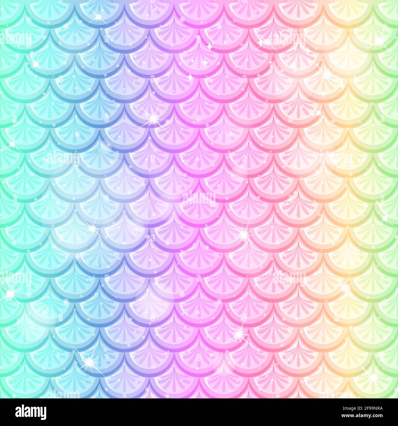 Pastel rainbow fish scales seamless pattern illustration Stock Vector ...