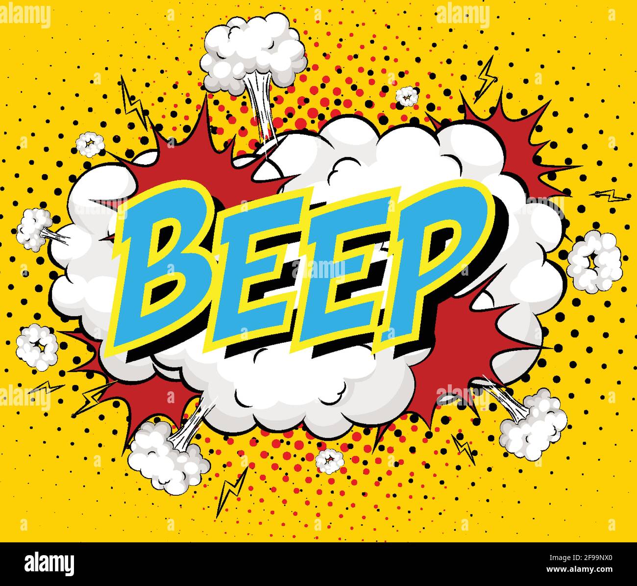 Word Beep on comic cloud explosion background illustration Stock Vector ...