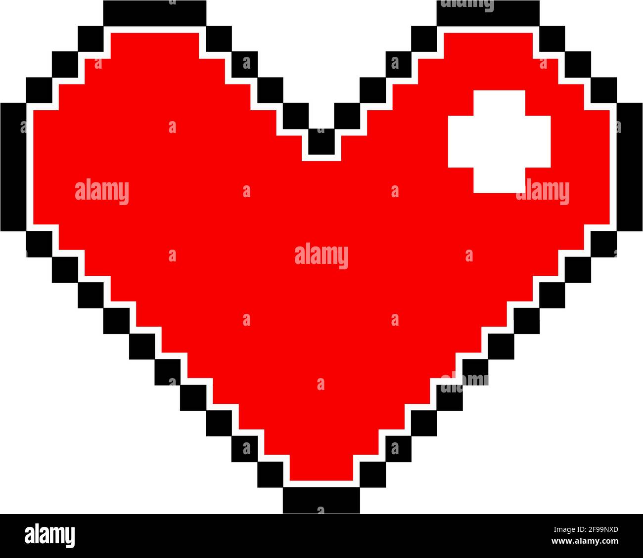 Red pixel heart isolated illustration Stock Vector Image & Art - Alamy