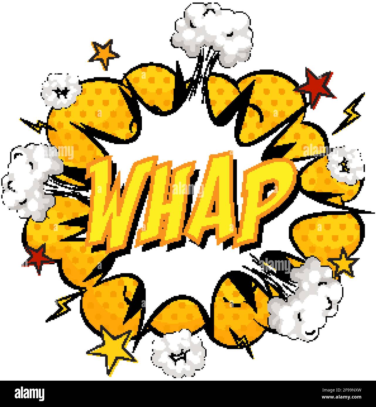 WHAP text on comic cloud explosion isolated on white background ...
