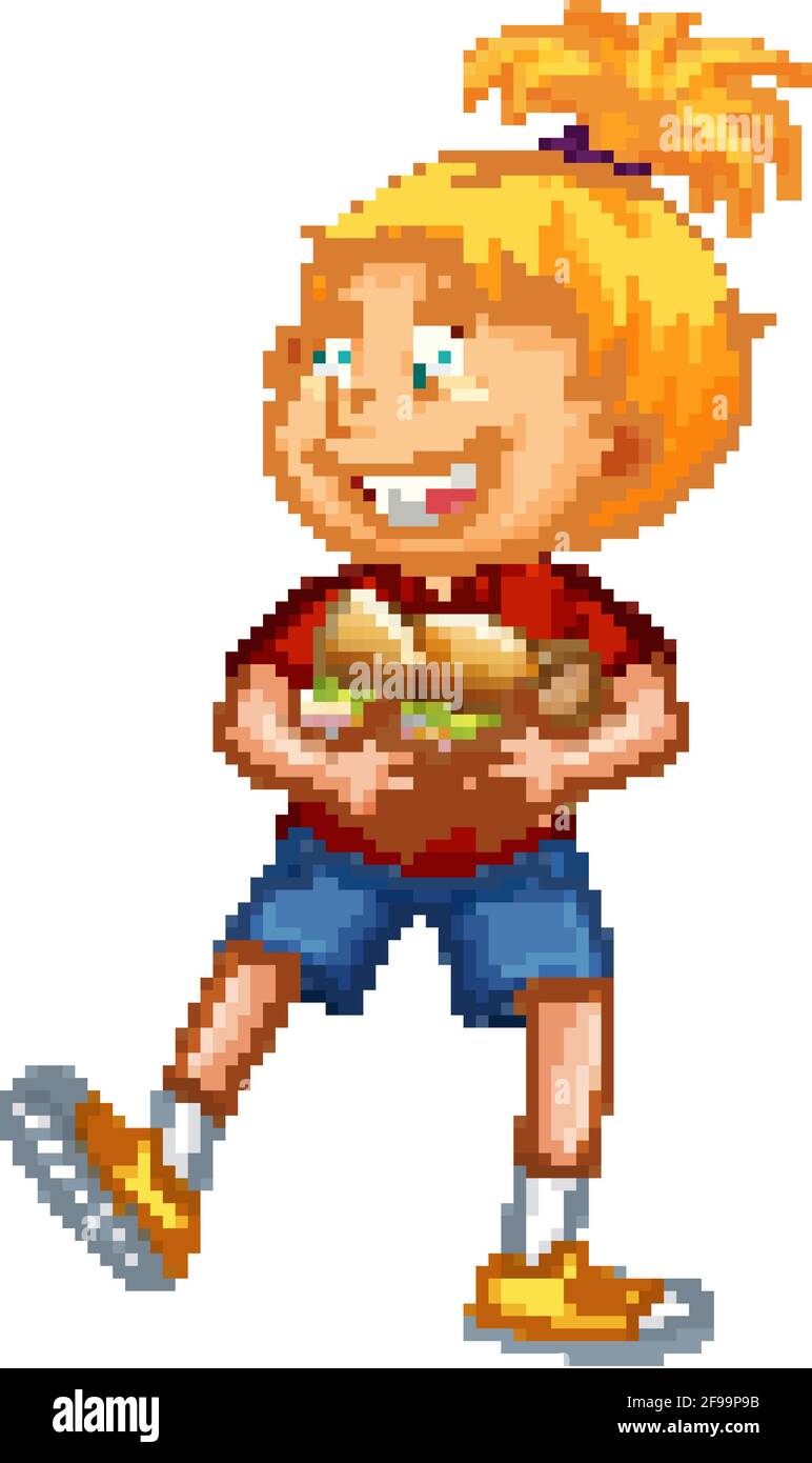 Woman hugging food Stock Vector Images - Alamy