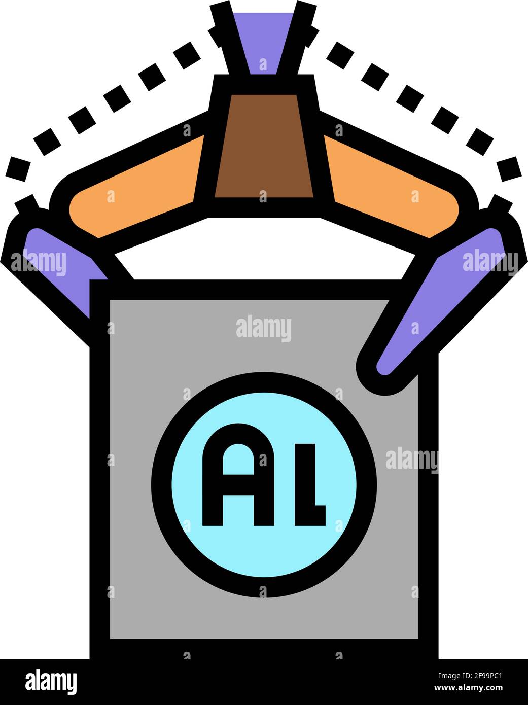 carrying aluminium production in plant color icon vector illustration ...