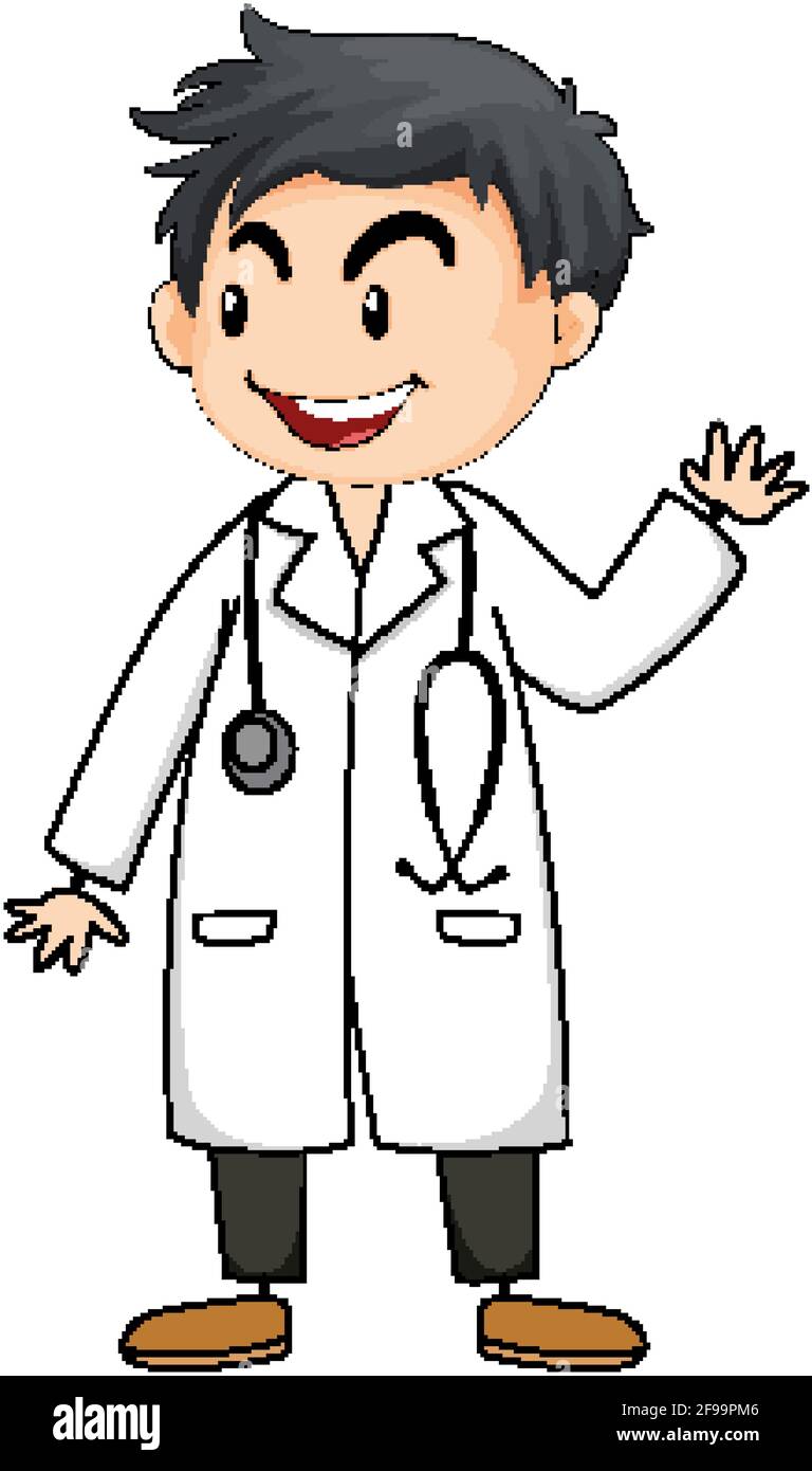 Male doctor cartoon character isolated illustration Stock Vector Image ...