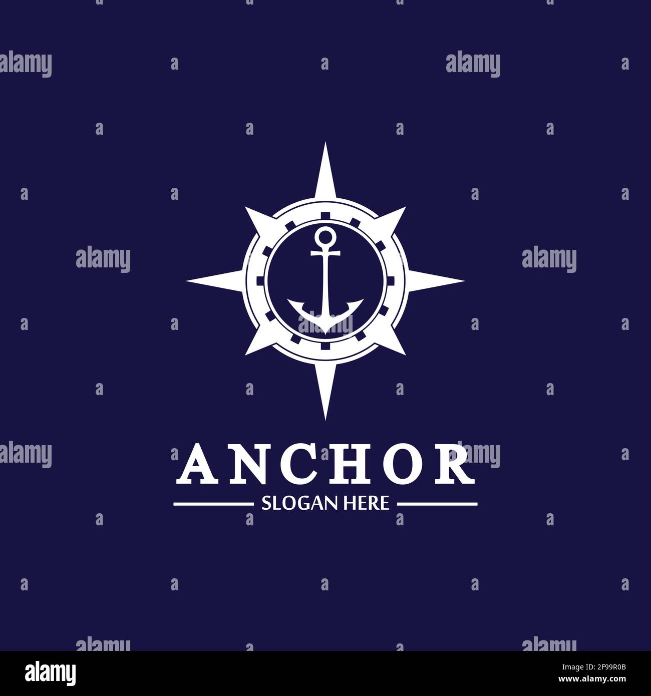 Anchor compass concept icon Logo vector illustration design,Nautical ...