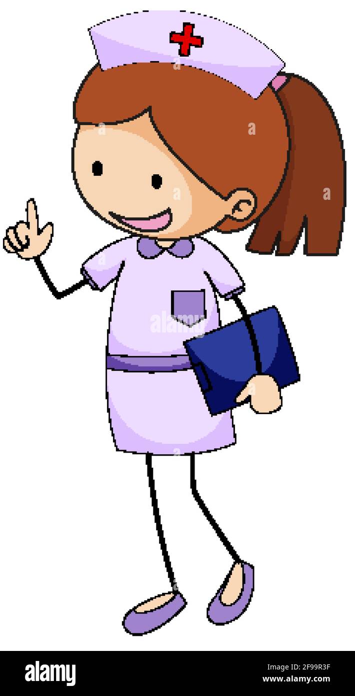 Female nurse cartoon character isolated illustration Stock Vector Image ...