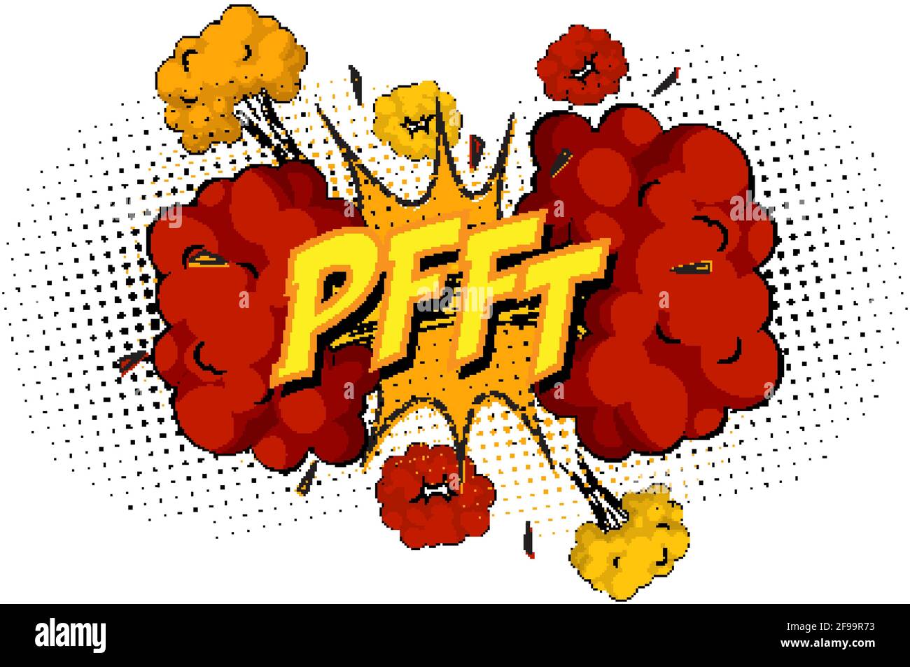 PFFT text on comic cloud explosion isolated on white background ...