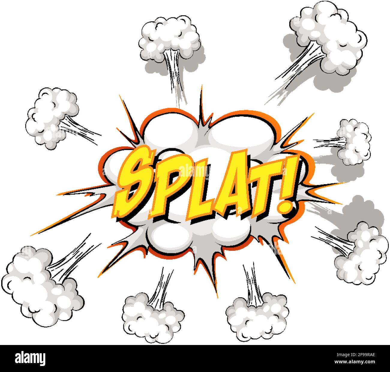 Comic speech bubble with splat text illustration Stock Vector Image ...