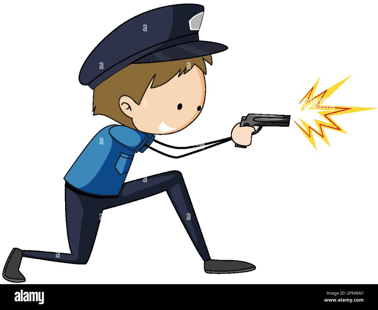 A police man doodle cartoon character isolated illustration Stock ...