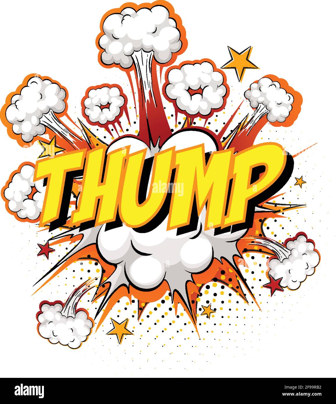 Word Thump on comic cloud explosion background illustration Stock ...