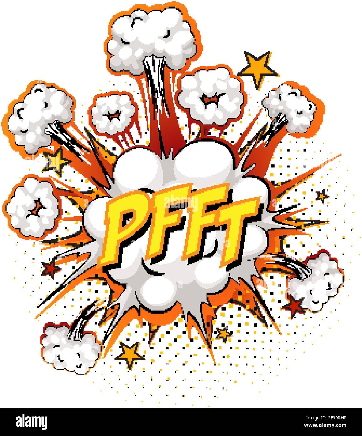 PFFT text on comic cloud explosion isolated on white background ...