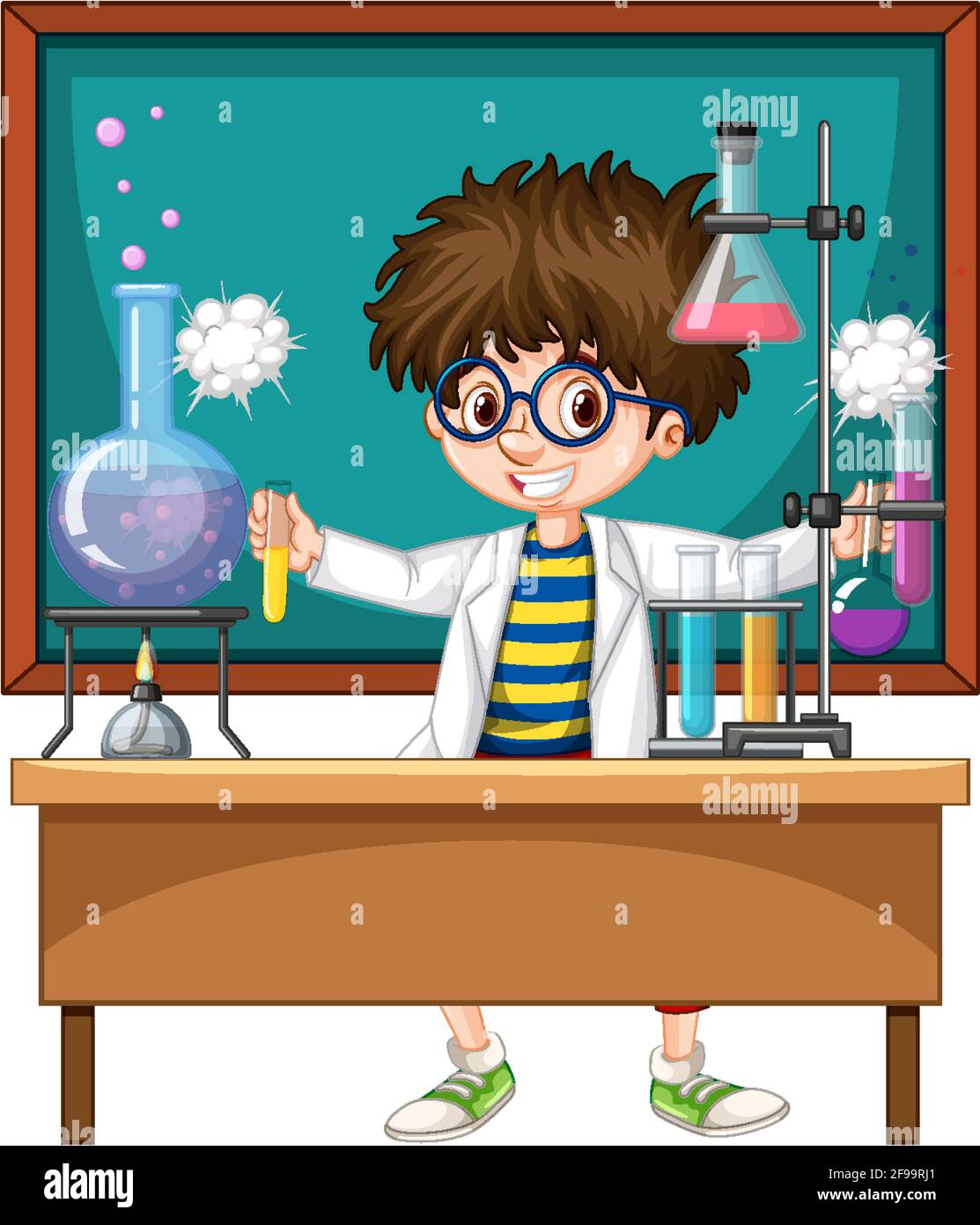 Researcher experiment in the laboratory illustration Stock Vector Image ...