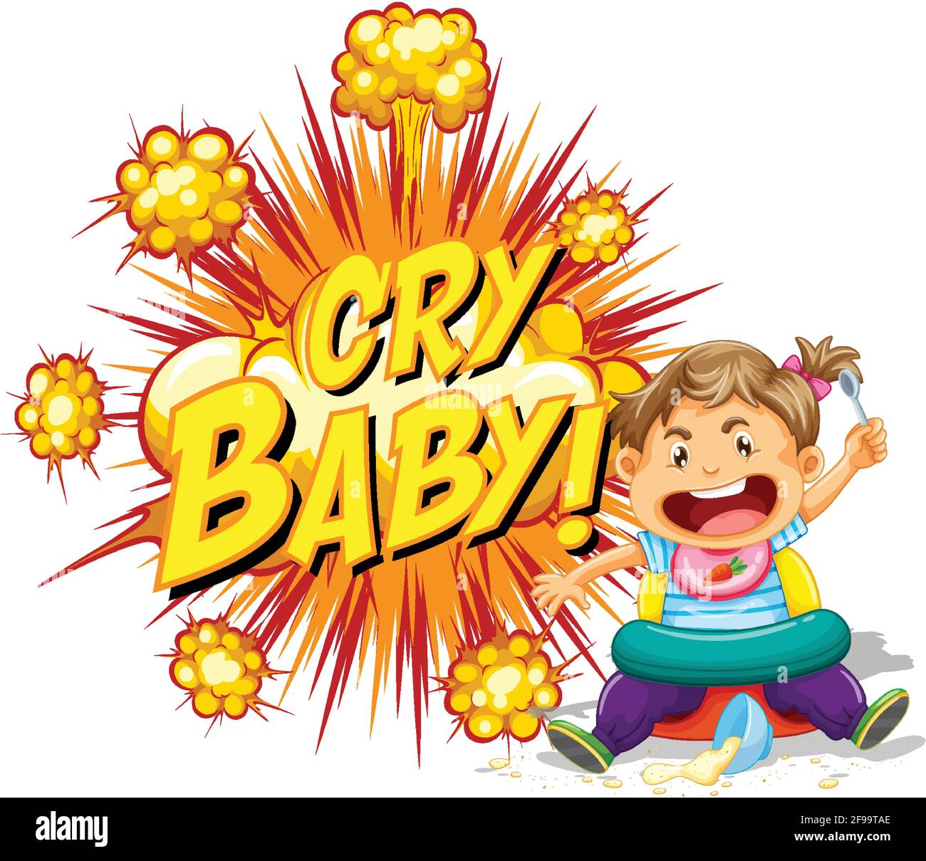 Comic speech bubble with cry baby text illustration Stock Vector Image ...