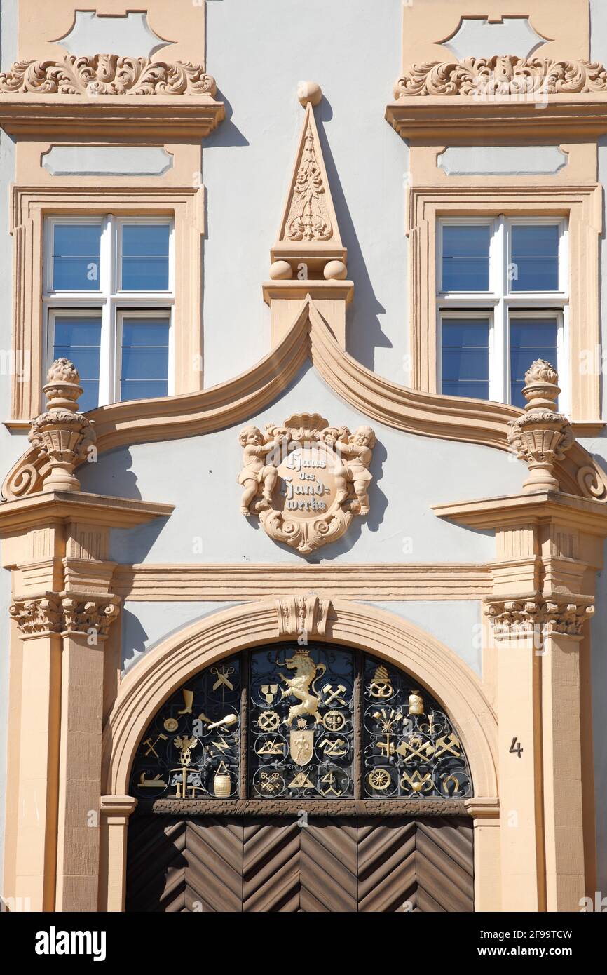 Haus des Handwerks, front door, entrance, house facade, facade ...