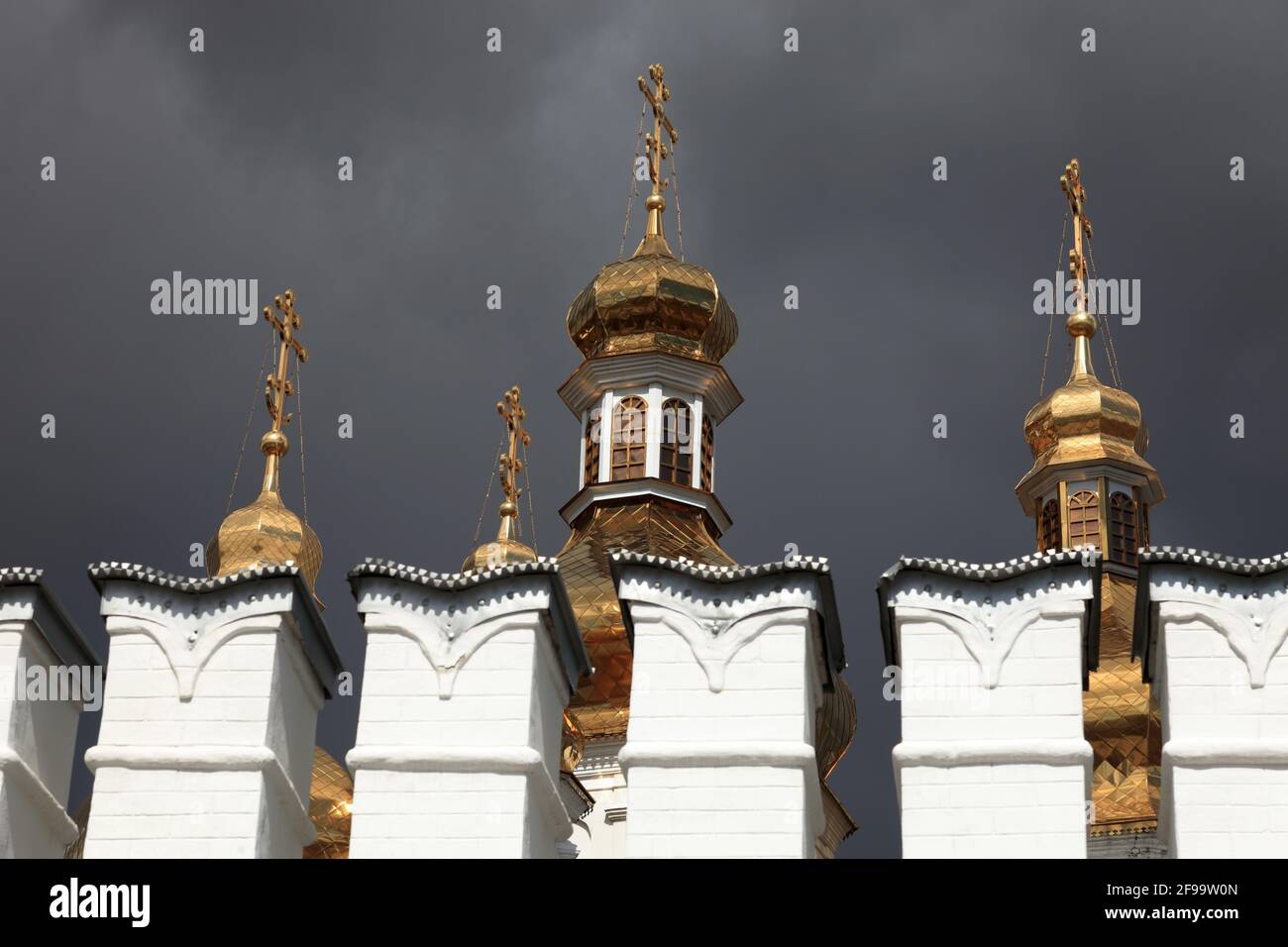 Dome of Trinity cathedral of monastery in Tyumen, Russia Stock Photo ...