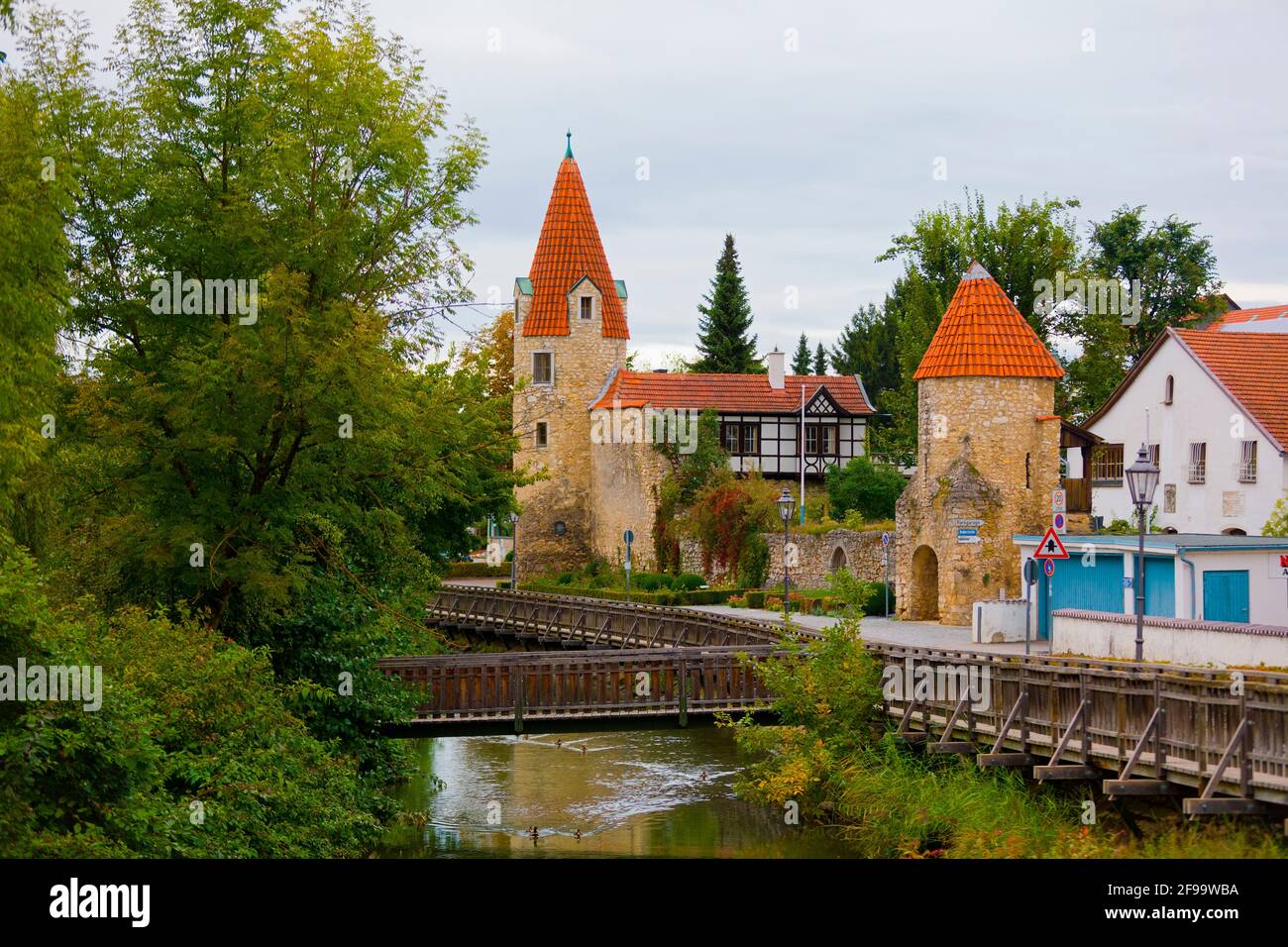 View of the Maderturm, Abensberg, Lower Bavaria, Bavaria, Germany Stock ...